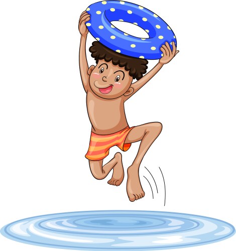 Happy boy diving Royalty Free Vector Image - VectorStock