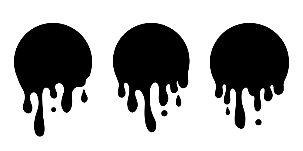 Paint drip stickers dripping liquid current Vector Image