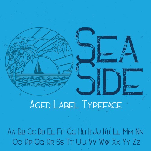 Original label typeface Royalty Free Vector Image