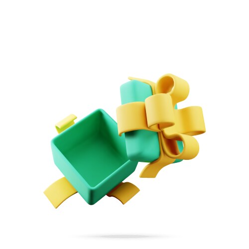 3d open gift box set isolated Royalty Free Vector Image