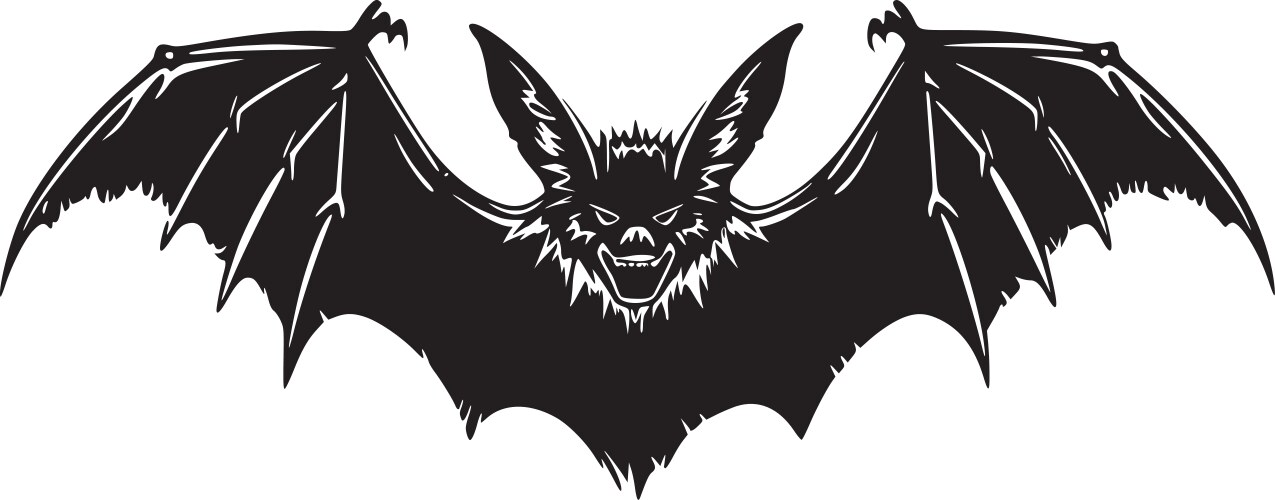 Bat - black and white Royalty Free Vector Image