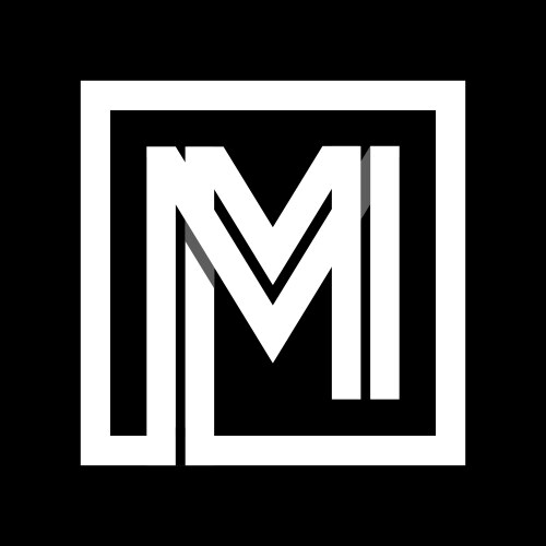 Capital letter m monogram logo emblem Royalty Free Vector