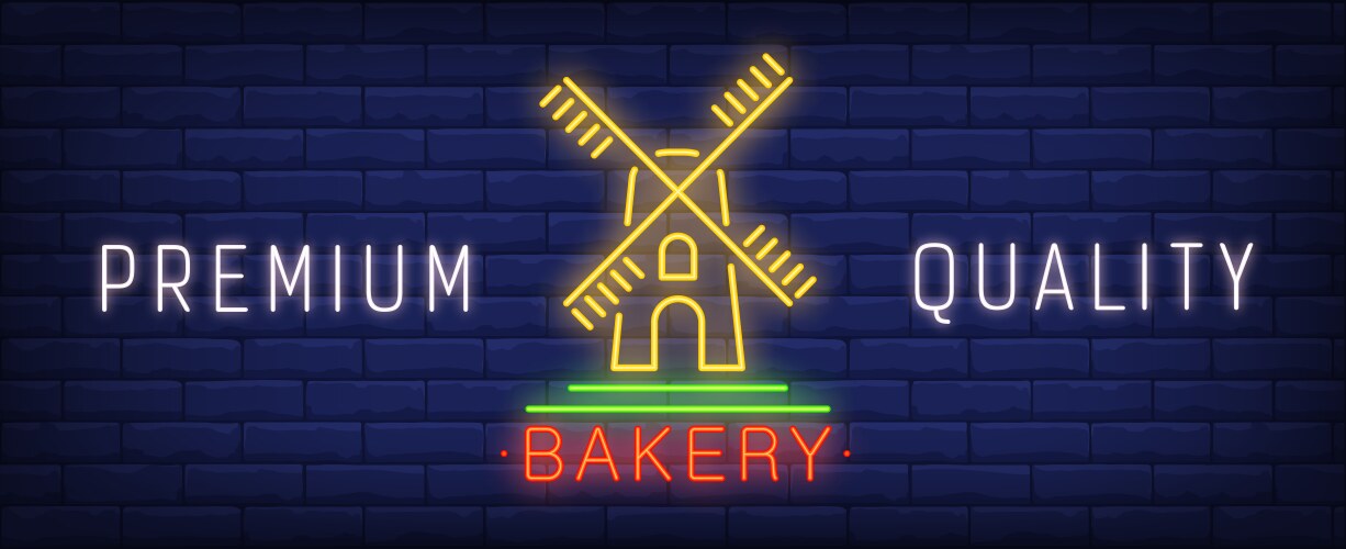 Baking with wire whisk neon sign bakery Royalty Free Vector