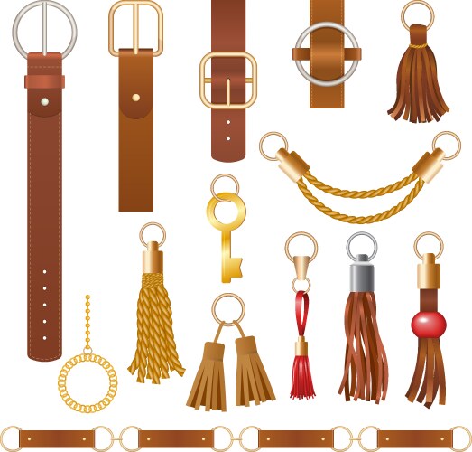 Leather belt monochrome pictures Royalty Free Vector Image