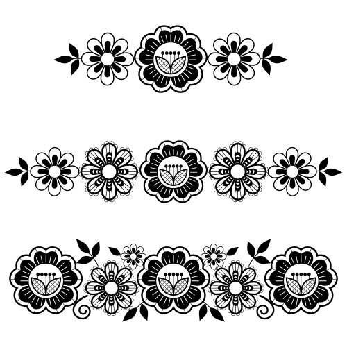 Lace single patterns set ornamental pattern Vector Image