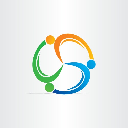 Teamwork support flower logo Royalty Free Vector Image