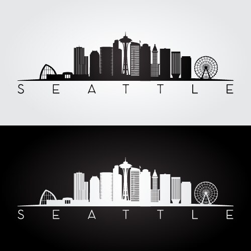 Washington city skyline horizontal banner Vector Image