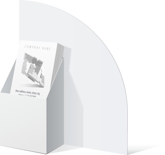White Cardboard Brochure Holder Royalty Free Vector Image