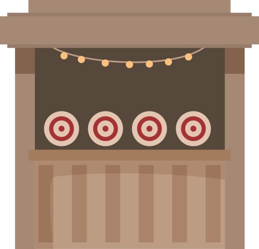 Cartoon shooting gallery game booth Royalty Free Vector