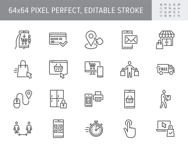Financial management line icons editable stroke Vector Image