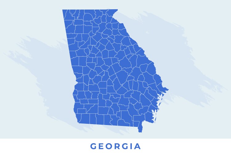 Georgia County Map - State Outline Royalty Free Vector Image