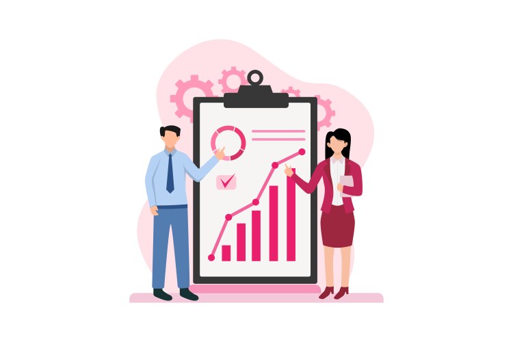 Business flat design Royalty Free Vector Image