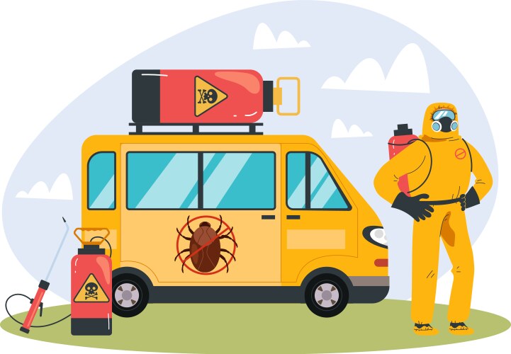 Pest control van Royalty Free Vector Image - VectorStock