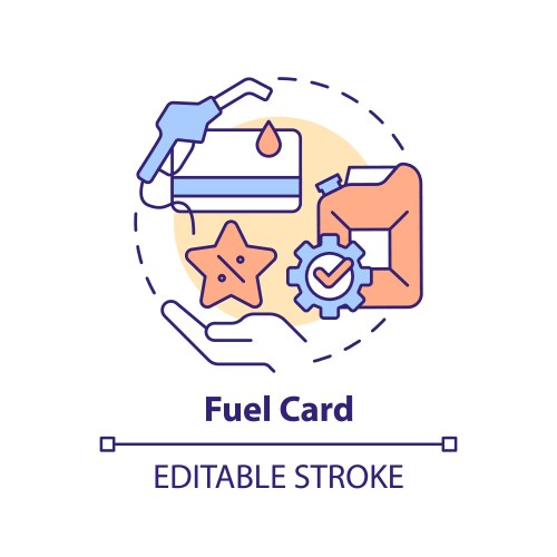Fuel card rgb color icon Royalty Free Vector Image