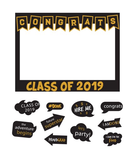 Graduation photo booth Royalty Free Vector Image