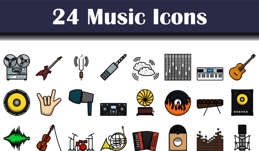 Music icon set Royalty Free Vector Image - VectorStock