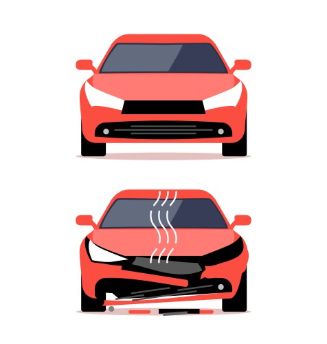 Crash test car composition Royalty Free Vector Image