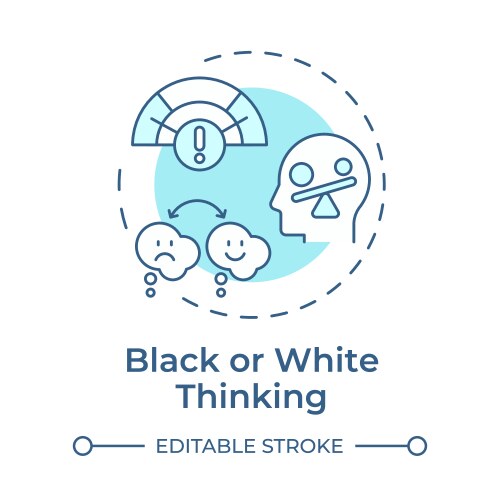 Black and white thinking red gradient concept icon