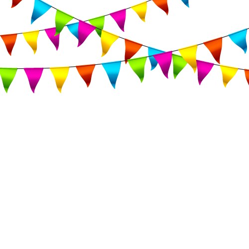 Group hanging bunting party flags Royalty Free Vector Image
