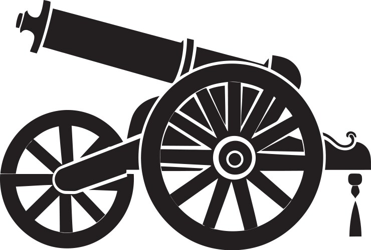 Powerful arsenal black cannon iconic symbolism Vector Image