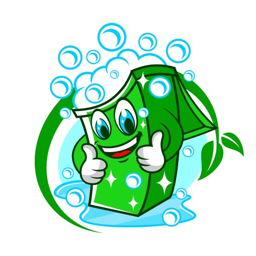 Modern trash can service logo Royalty Free Vector Image