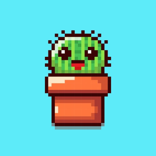 Pixel Cactus Vector Images (over 300)