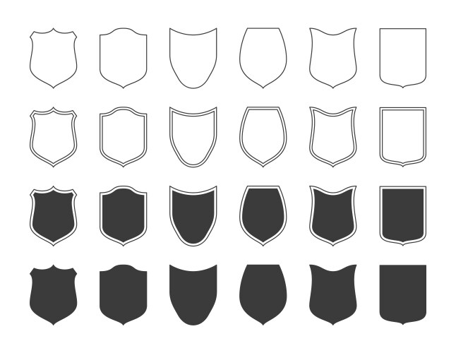 Shield outline Vector Images & Graphics for Commercial Use | VectorStock