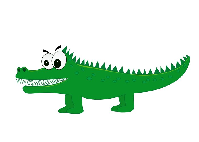 Cute crocodile character simple cartoon Royalty Free Vector