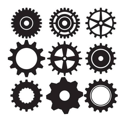 Set of gear wheels Royalty Free Vector Image - VectorStock