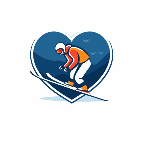 Cross-country skiing logo of skier Royalty Free Vector Image