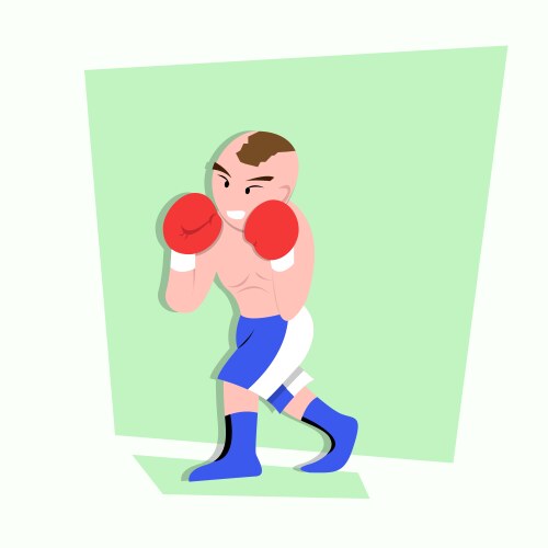 Cartoon little boy training boxing Royalty Free Vector Image