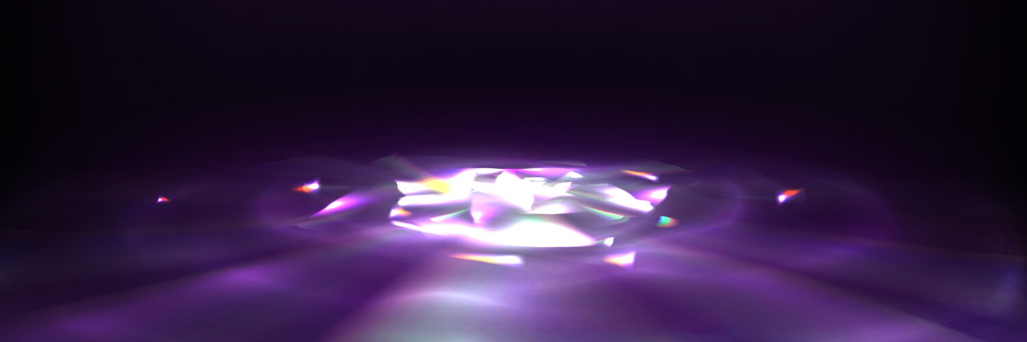 Diamond light and rainbow prism flare glass effect