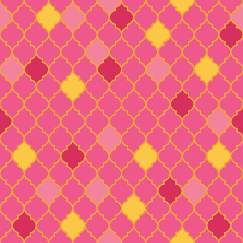 Moroccan Tile Pattern - Flat Outline Royalty Free Vector