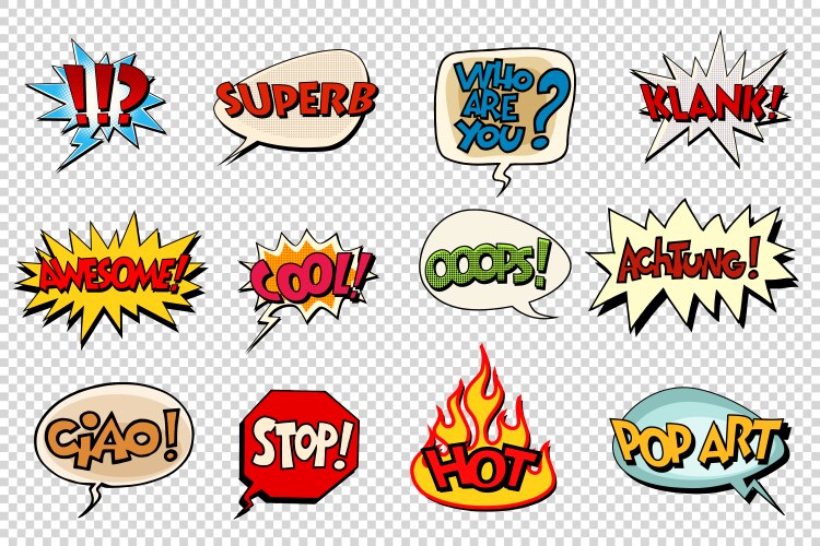 Fine comic word Royalty Free Vector Image - VectorStock