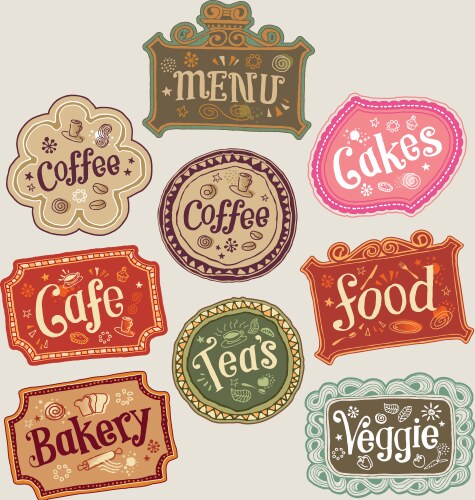 Set of label design elements Royalty Free Vector Image