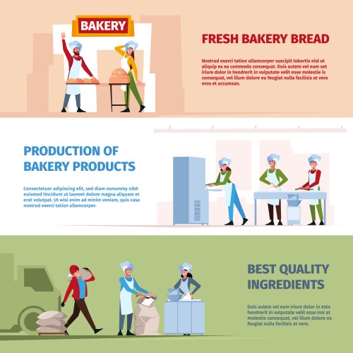 Bread making process Royalty Free Vector Image