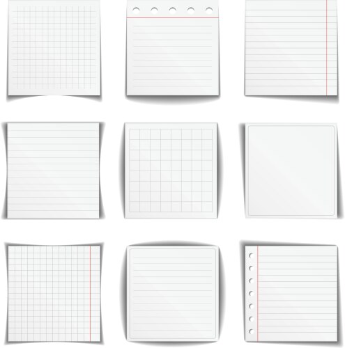 Set of paper scraps and clean sheets Royalty Free Vector