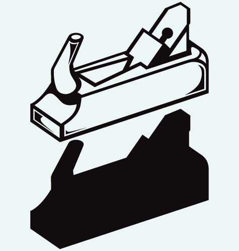 Wood planer tool graphic design Royalty Free Vector Image