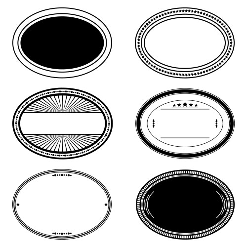 Grunge oval stamp set Royalty Free Vector Image