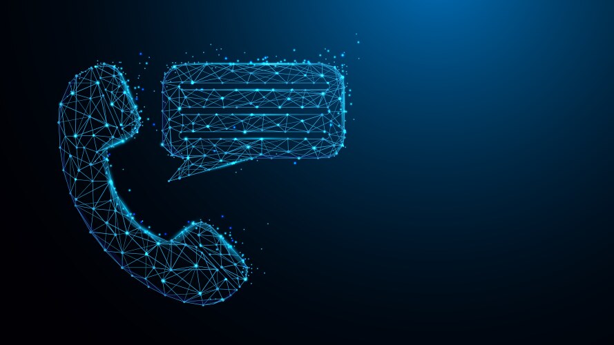 Phone in hand and shield low-poly blue Royalty Free Vector