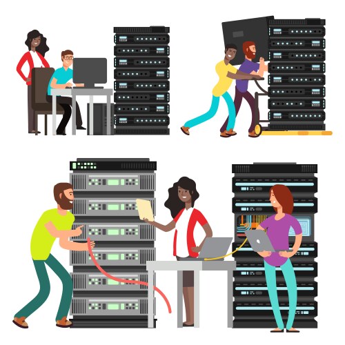 System administrator server maintain support Vector Image