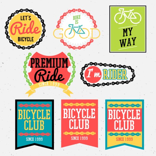 Labels set for bicycle club velo sport logos Vector Image