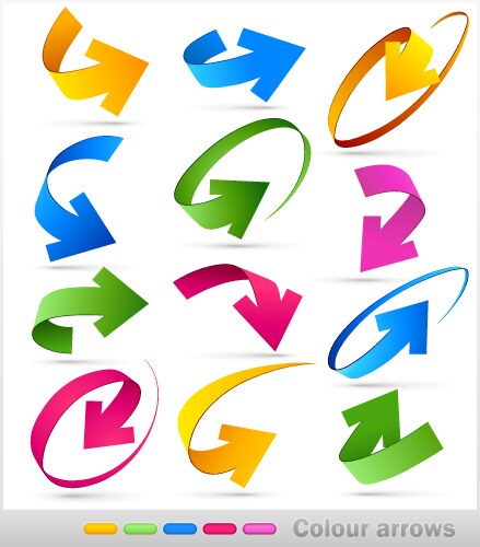Collection of colour arrows Royalty Free Vector Image