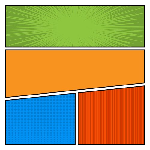Comics book background in different colors blank Vector Image