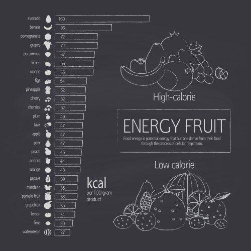 Food Energy Density Chart Royalty Free Vector Image