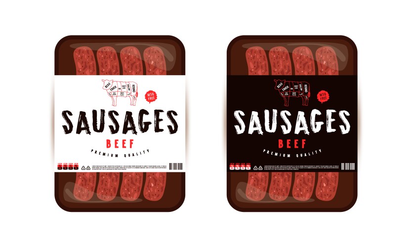 Premium quality beef meat packaging design layout Vector Image