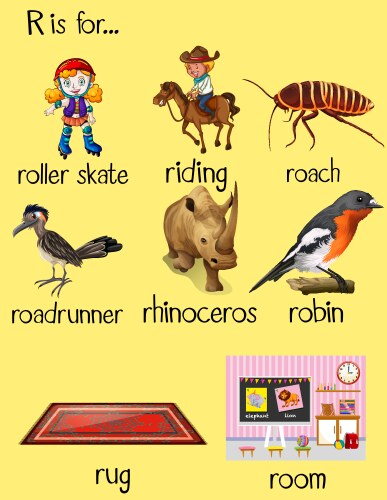 Letter R Flashcards Vector Images (over 280)