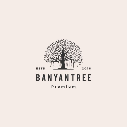 Banyan tree logo icon Royalty Free Vector Image