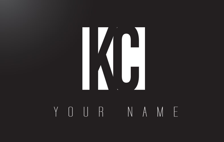 Kc k c letter modern logo design with yellow Vector Image