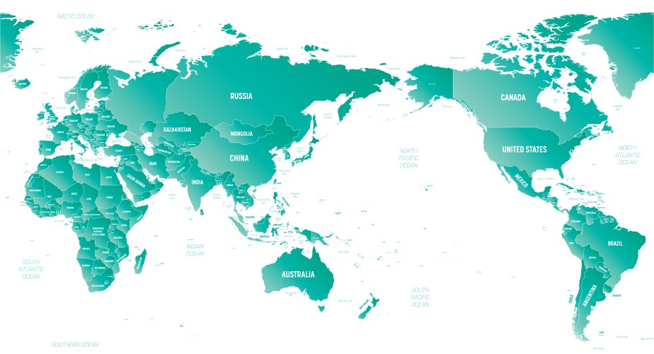 World map australia centered Vector Images & Graphics for Commercial ...